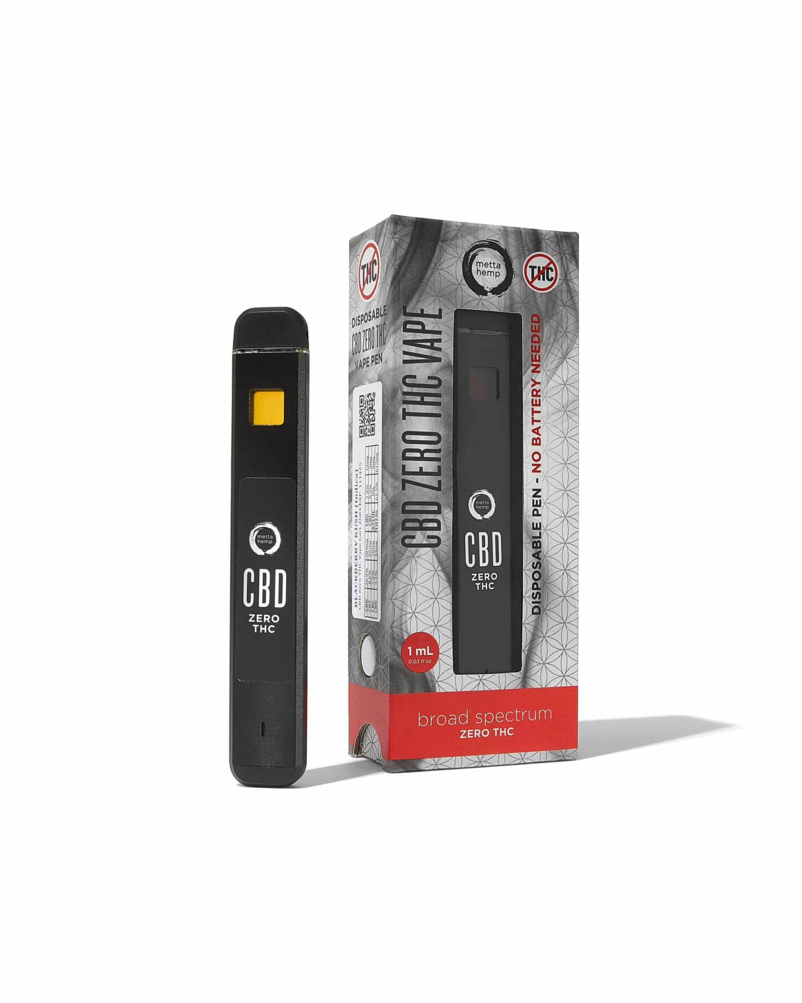 CBD Zero THC Disposable Vape Pen | Metta Hemp